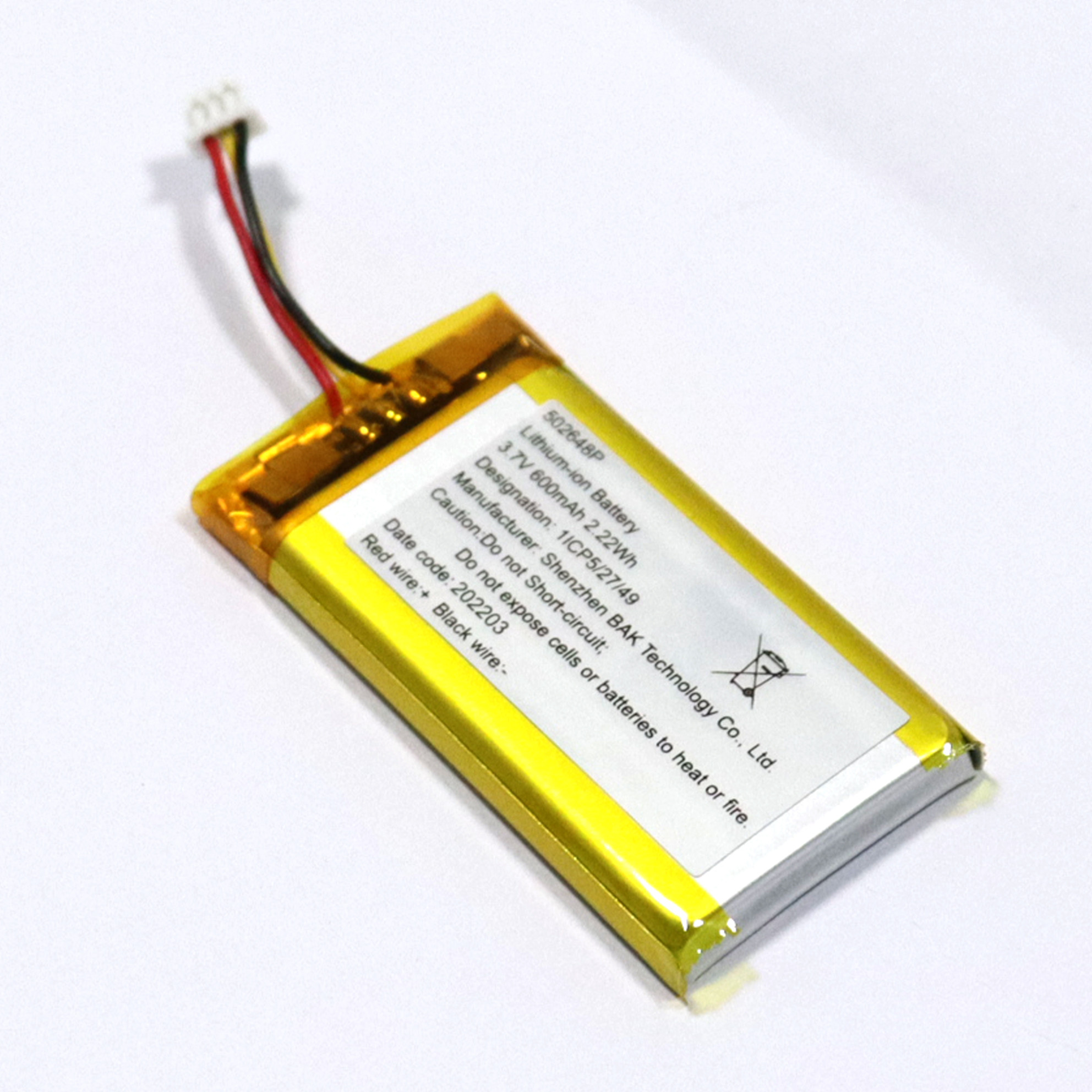 Custom 600mAh Li-ion Polymer Battery Pack for Power Tools & EVs
